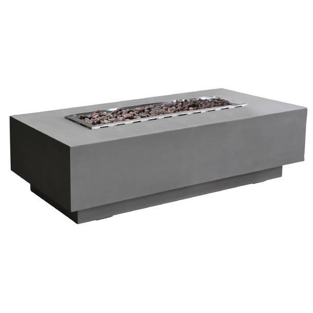 Elementi Plus Rectangular Fire Pit Flame Guard (Glass) | Wayfair