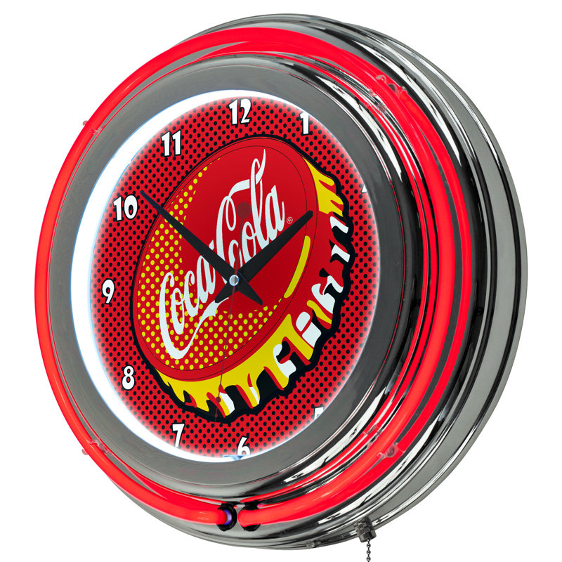 Trademark Global Coca Cola Pop Art Neon 11" Wall Clock | Wayfair