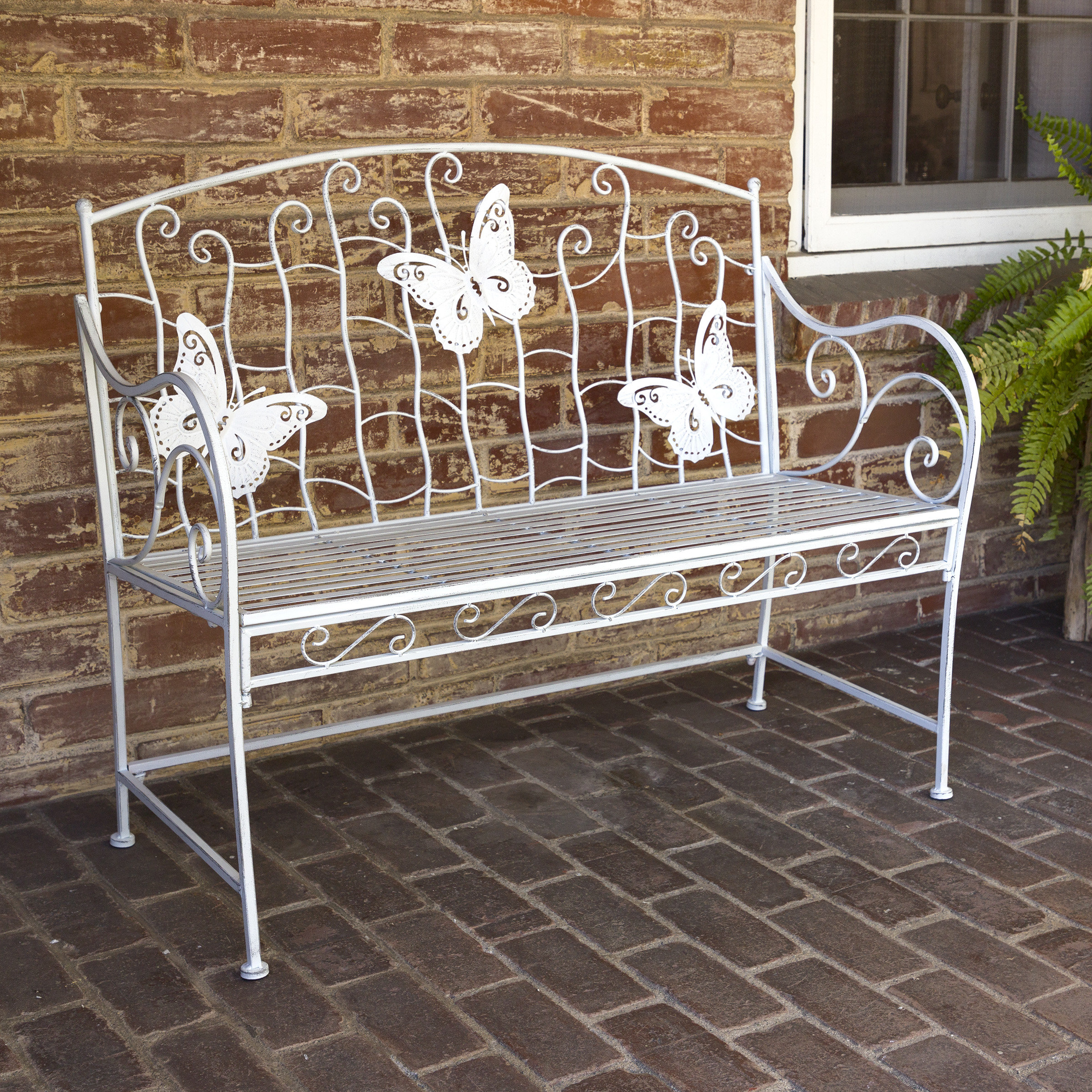 Red Barrel Studio® Metal Outdoor Bench & Reviews | Wayfair
