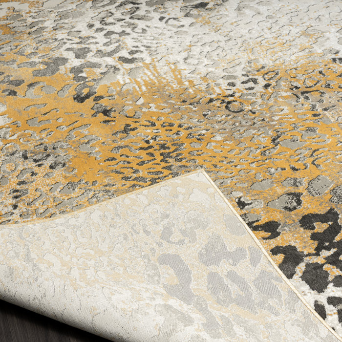 N Natori Performance Gold/Gray Rug | Wayfair