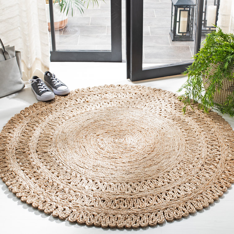 Mistana™ Round Vincenzo Handmade Flatweave Jute/Sisal Natural Area Rug ...