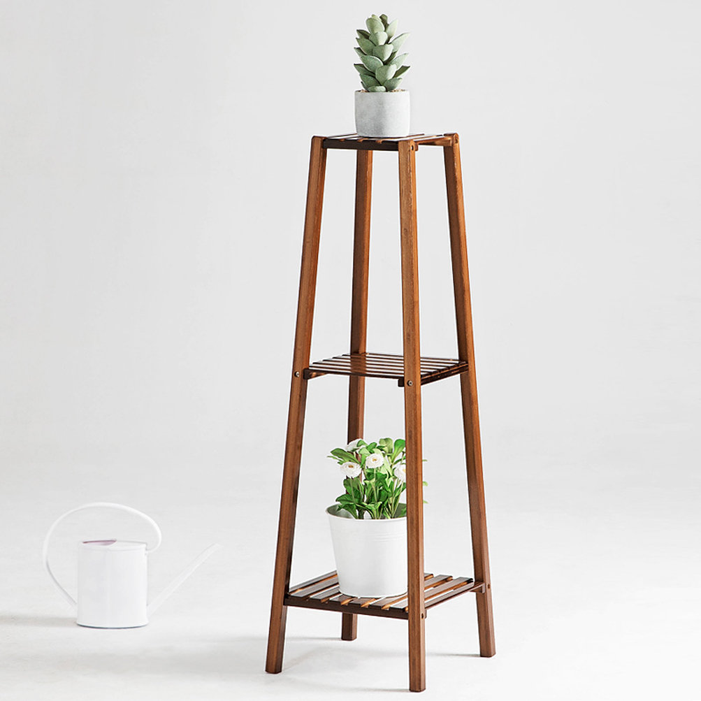 Arlmont & Co. Multi Tier Dark Brown Bamboo Tall Plant Stand Pot Holder ...