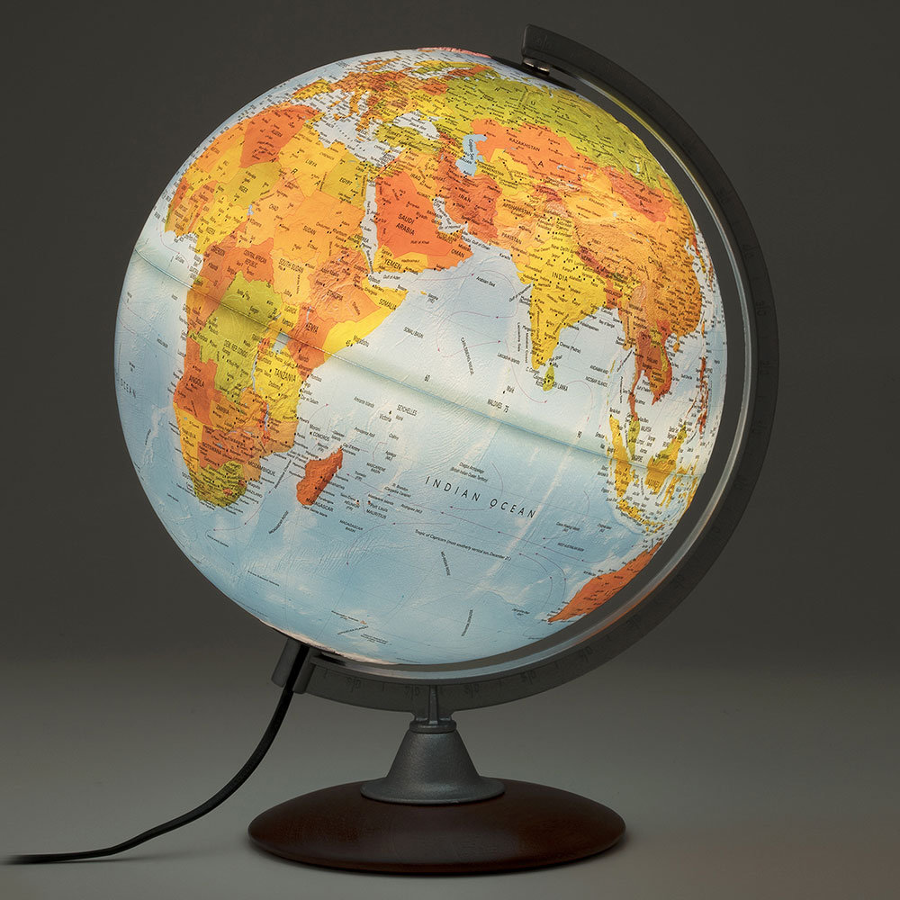 Charlton Home® Raised Relief Illuminated Desk Globe | Wayfair