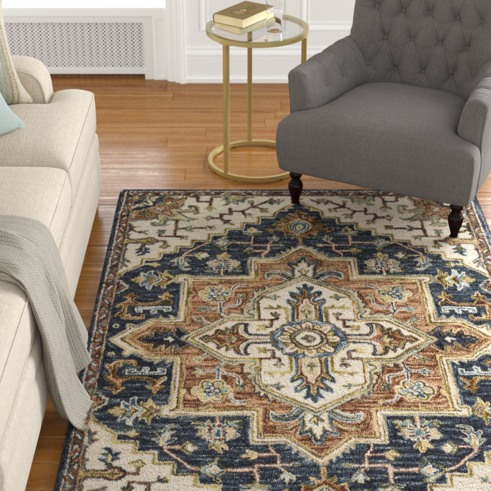Darby Home Co Barba Oriental Handmade Looped/Hooked Wool Area Rug in ...