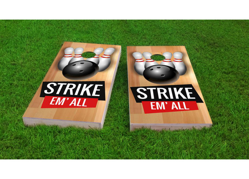 Custom Cornhole Boards Bowling Pins Cornhole Game Set | Wayfair.ca