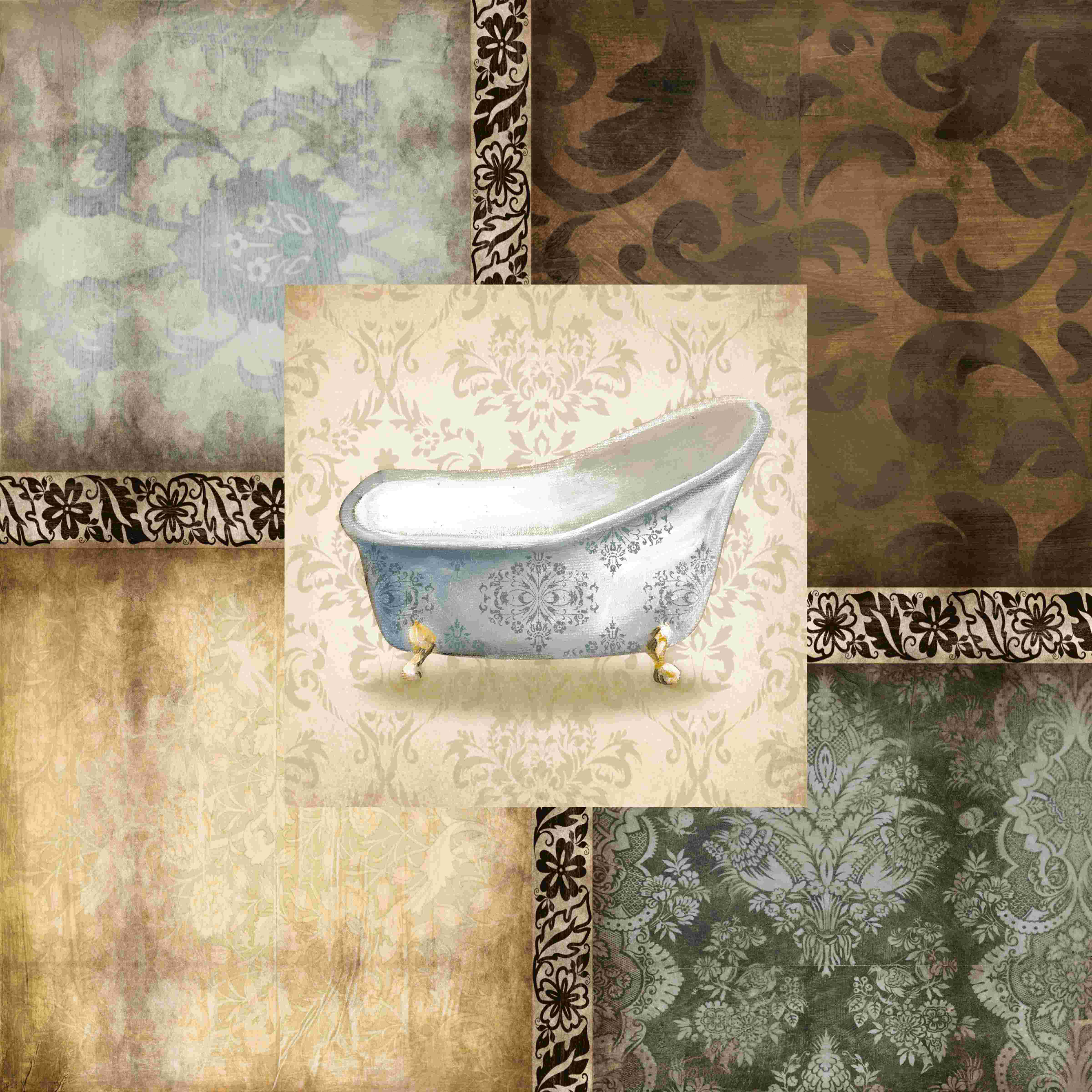 Ophelia & Co. Patchy Tub - Wrapped Canvas Print | Wayfair