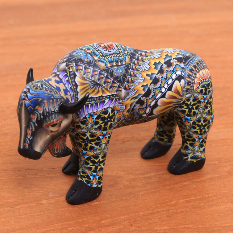 World Menagerie Lenaghan Bison Polymer Clay Figurine | Wayfair