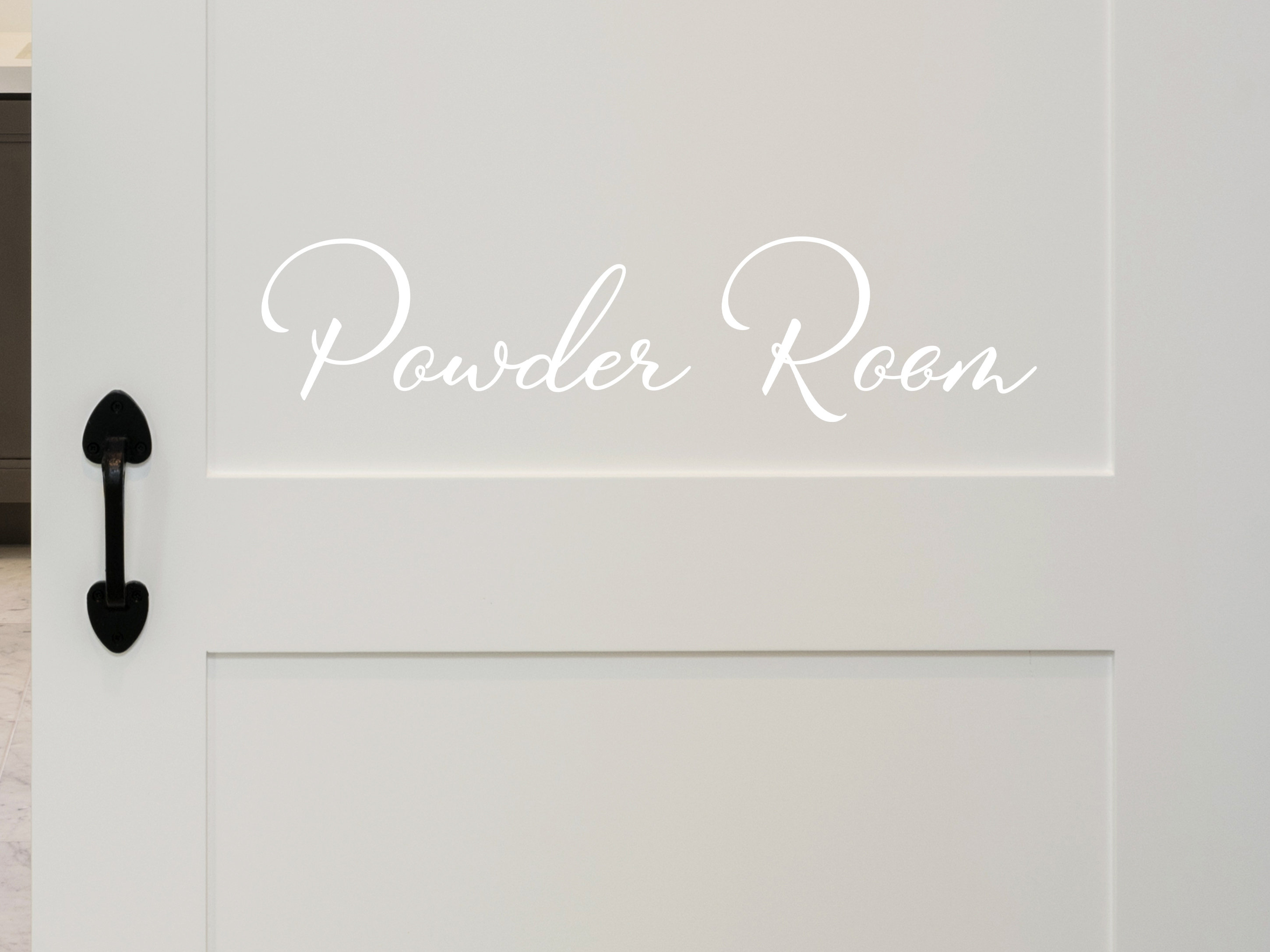 Trinx Powder Room Cursive Door Decal | Wayfair