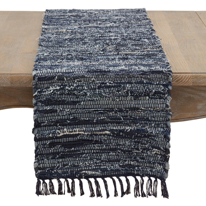 Union Rustic Orta Distressed Denim Table Runner & Reviews | Wayfair.ca
