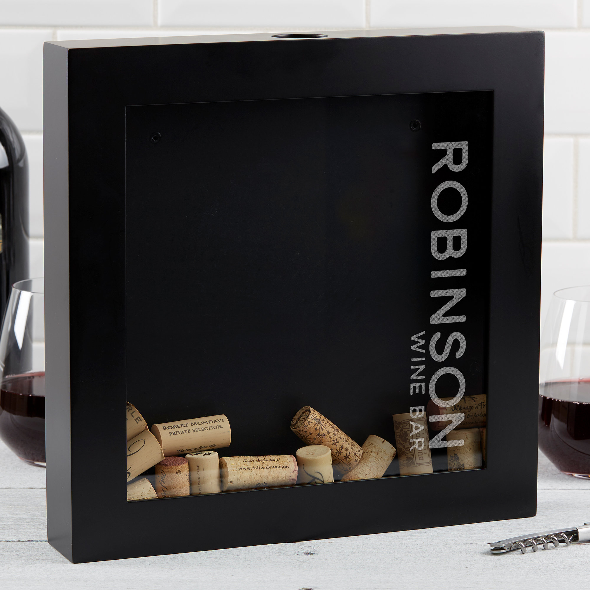 Personalization Mall Personalized Wine Cork Shadow Box | Wayfair