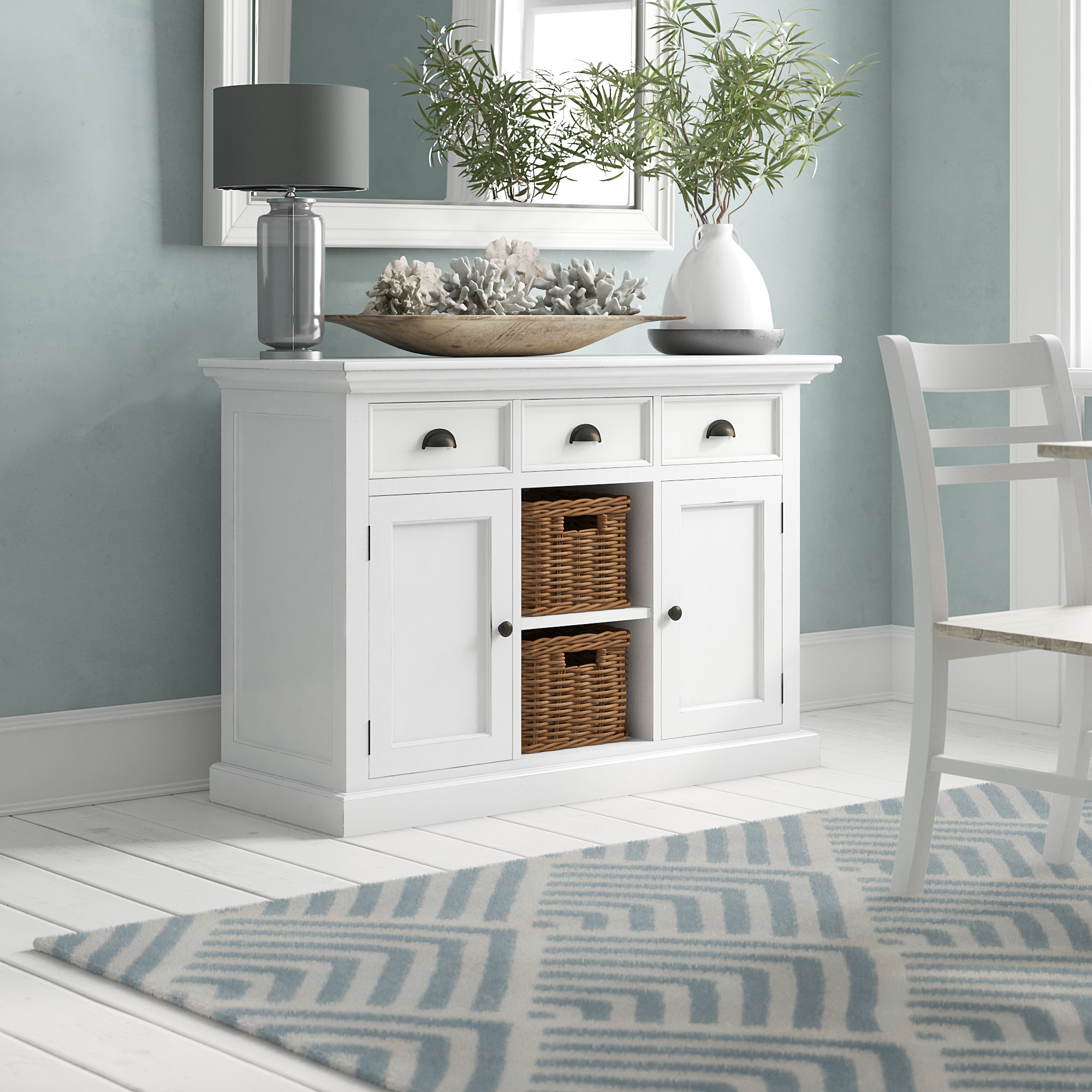 Brambly Cottage Gerold 125Cm Wide 3 Drawer Mahogany Sideboard & Reviews ...