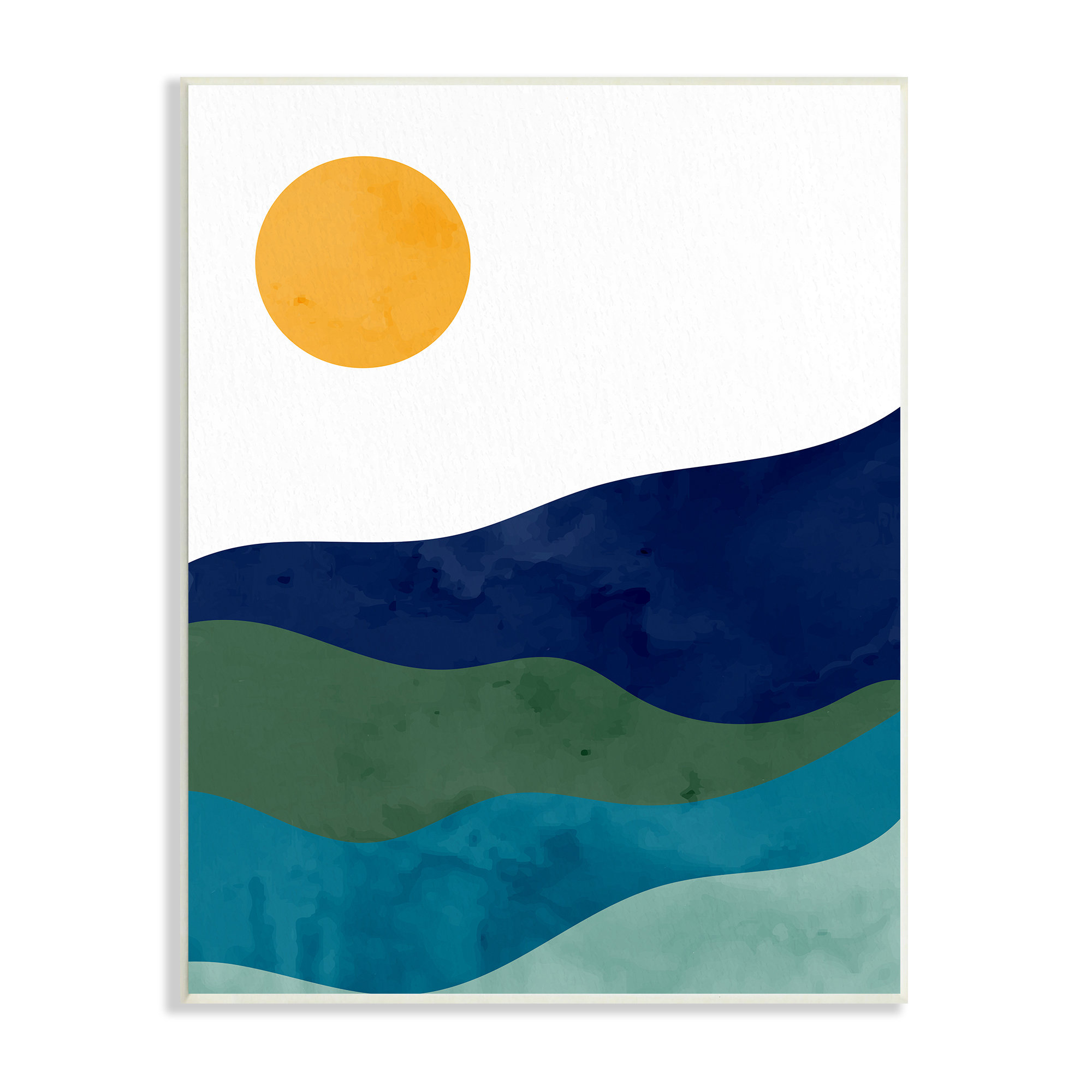 Stupell Industries Abstract Hills Landscape Layered Stripes Sun Shining ...