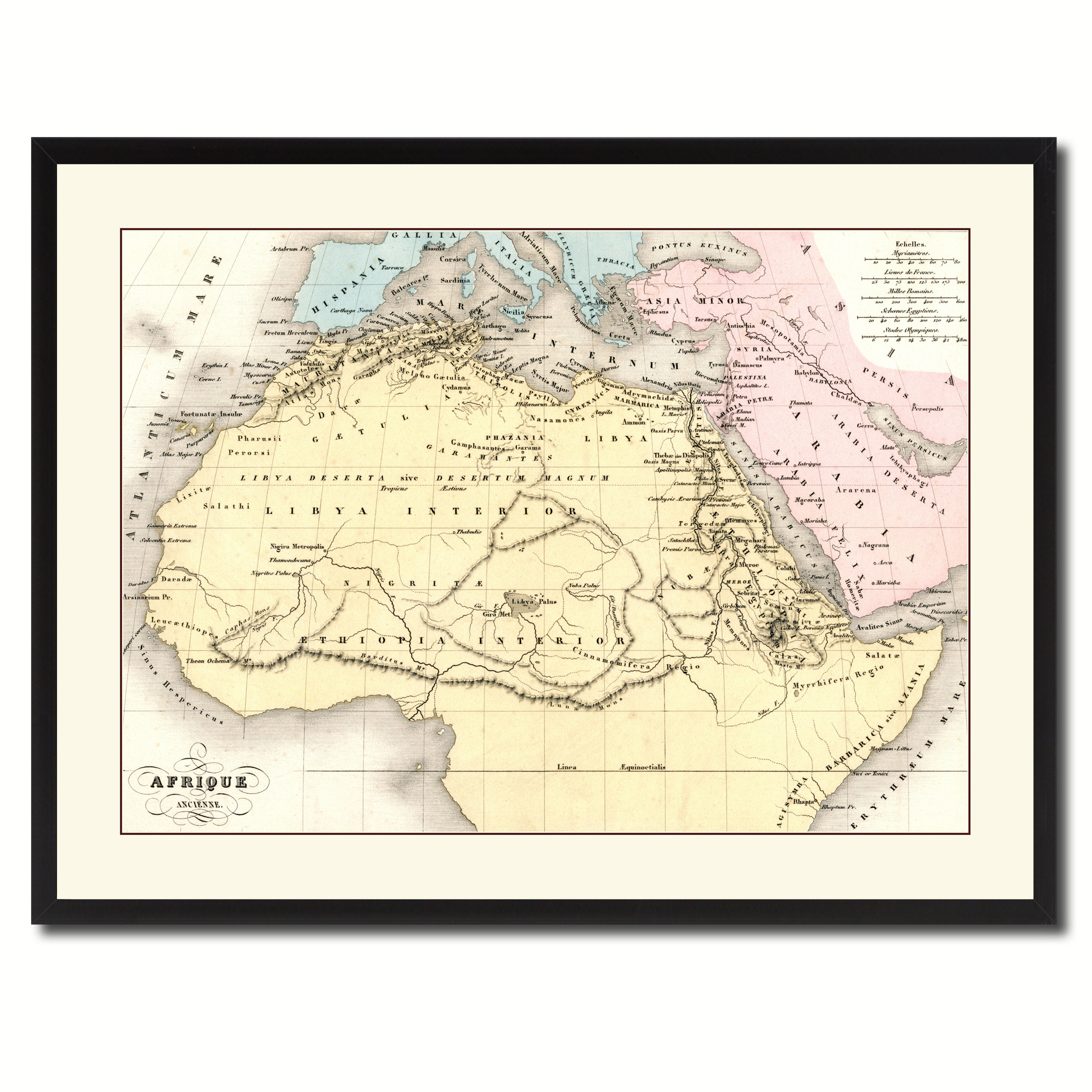 17 Stories Ancient Africa Map - Picture Frame Graphic Art on Canvas ...