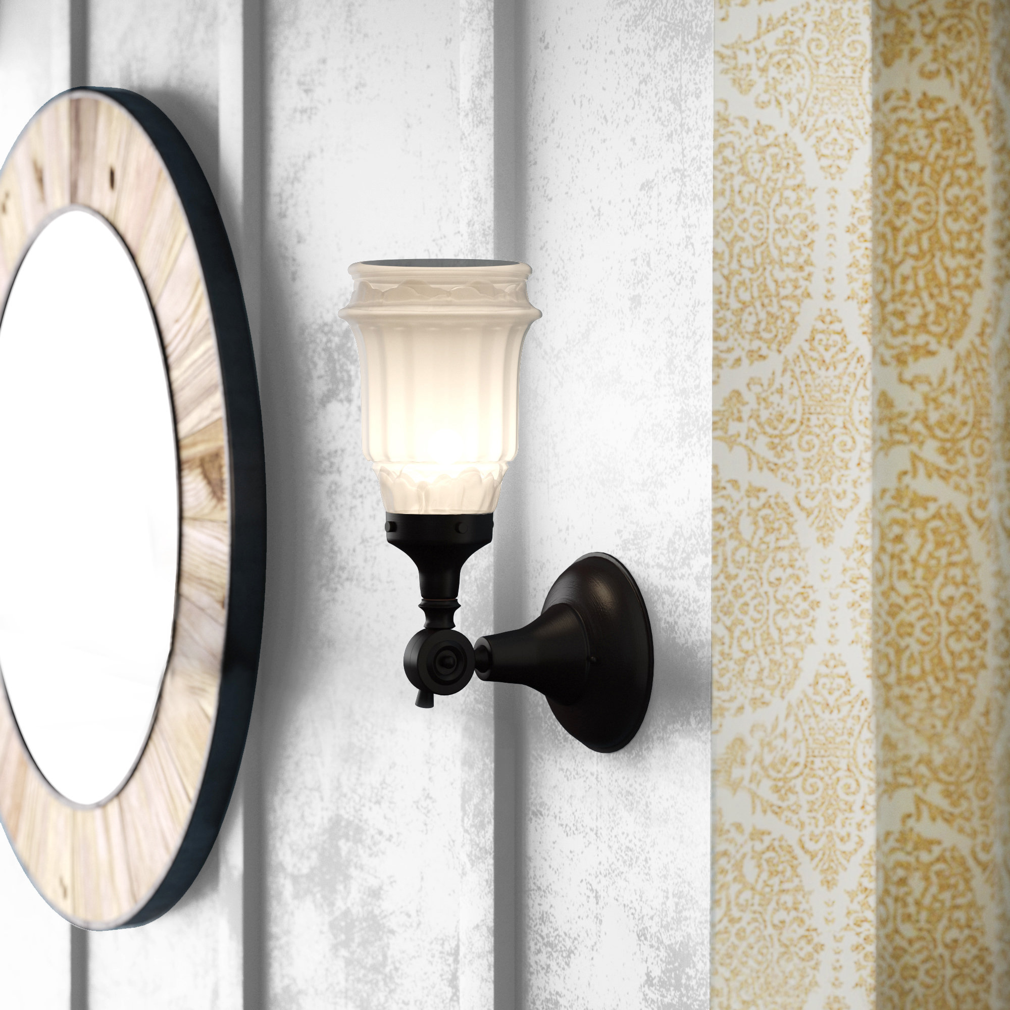 Darby Home Co Fritsche Glass Armed Sconce | Wayfair