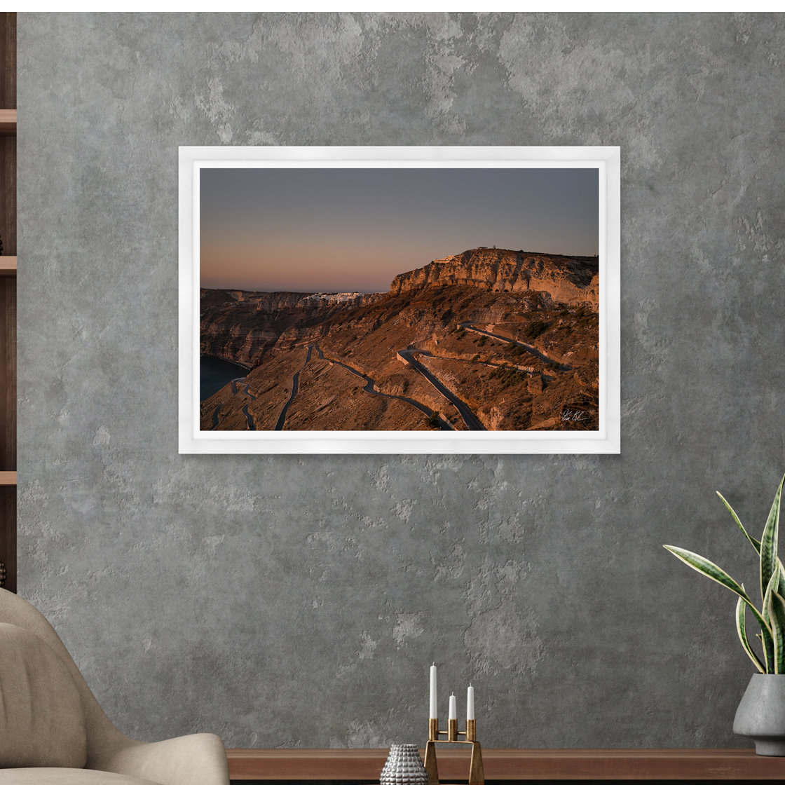 Tim Klein Caldera Cliff Sunset by Tim Klein - Picture Frame Photograph ...