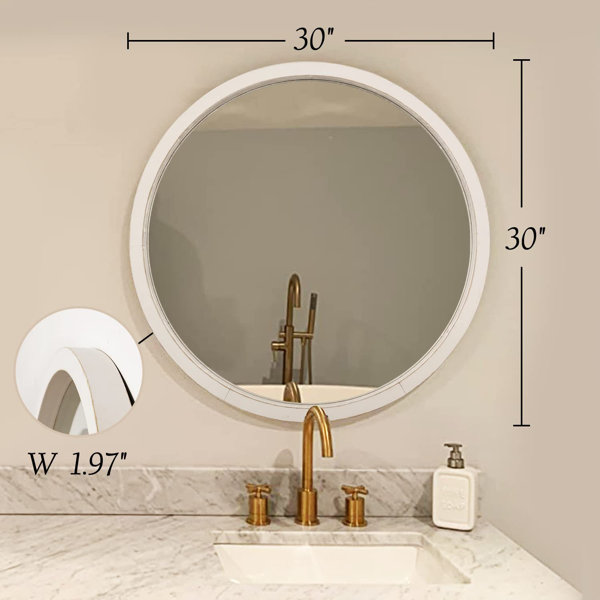 Loon Peak® Eberlein 30 Inch Hanging Round Wood Frame Decorative Mirrors ...
