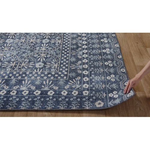 Rifle Paper Co. x Loloi Maison MAO-03 Rosette Blue Rug & Reviews | Wayfair