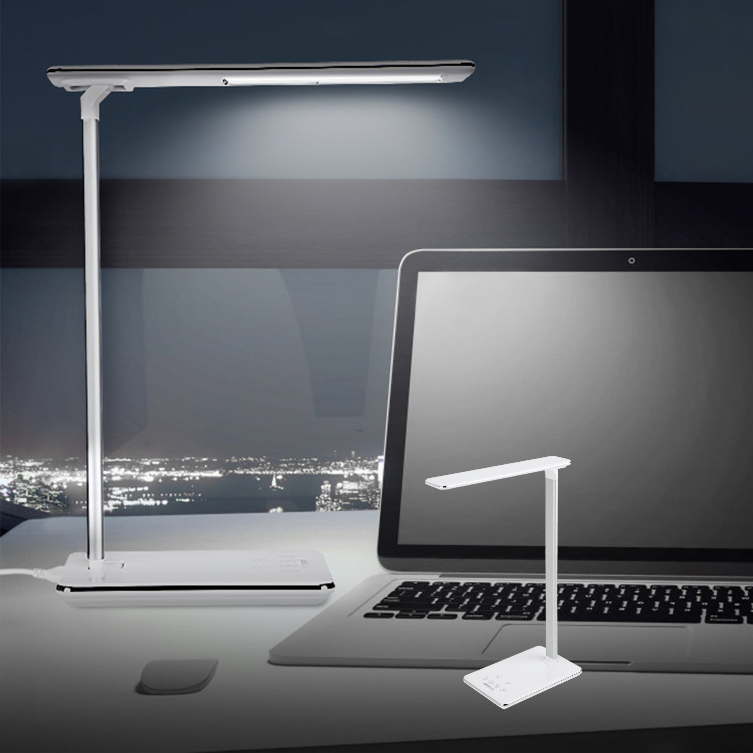 Wrought Studio Aryela LED Desk Lamp with USB Charging Port, 3 Color ...