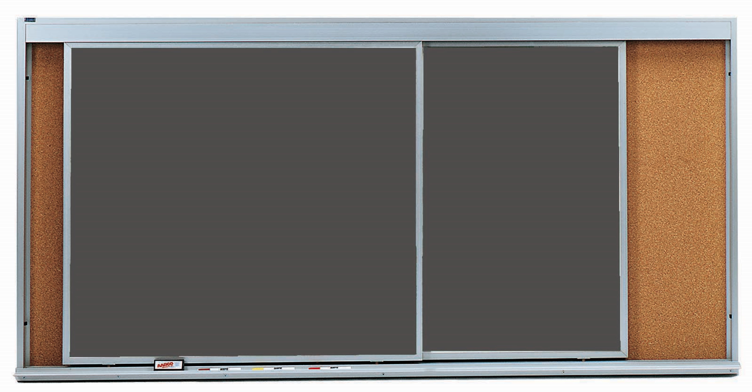 AARCO Horizontal Sliding Unit Combination Wall Mounted Whiteboard | Wayfair