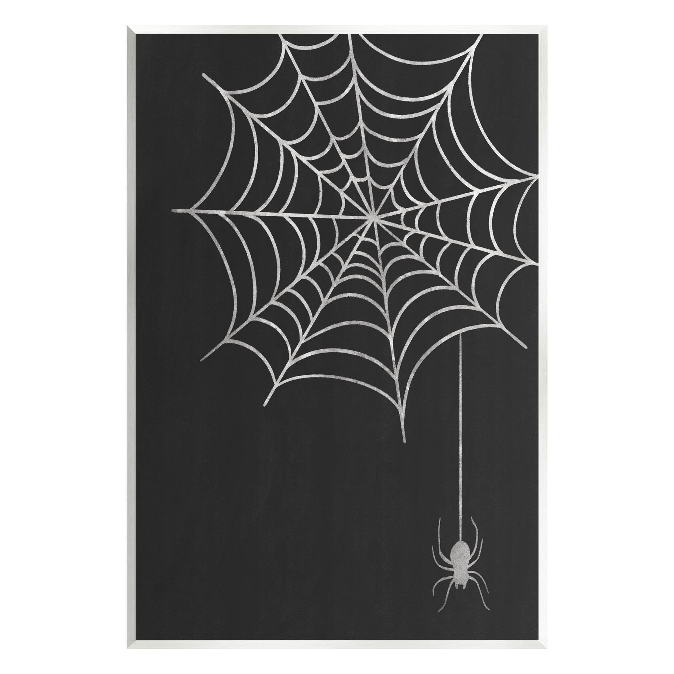 Stupell Industries Casual Black Hanging Spider Web by - Floater Frame ...