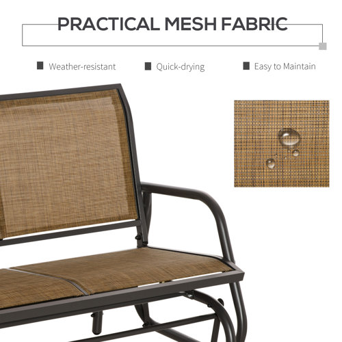 Red Barrel Studio® Outdoor Gliding Chair Gliding Metal Chair | Wayfair