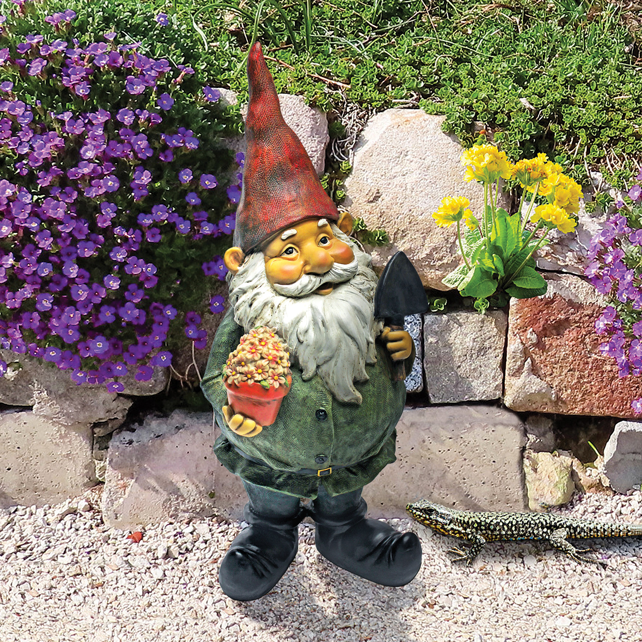 Design Toscano Dagobert with Gifts Garden Gnome Statue & Reviews | Wayfair
