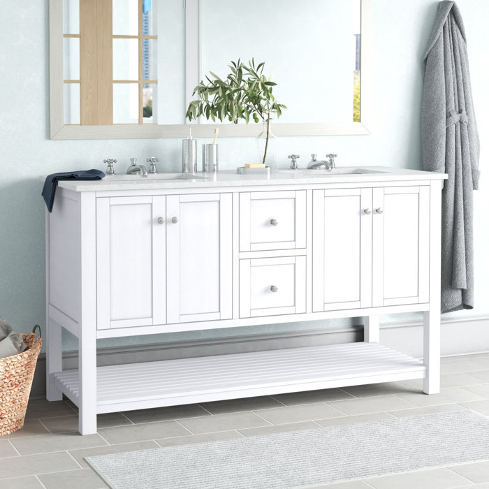 Three Posts™ Binne 60" Double Bathroom Vanity Set & Reviews | Wayfair