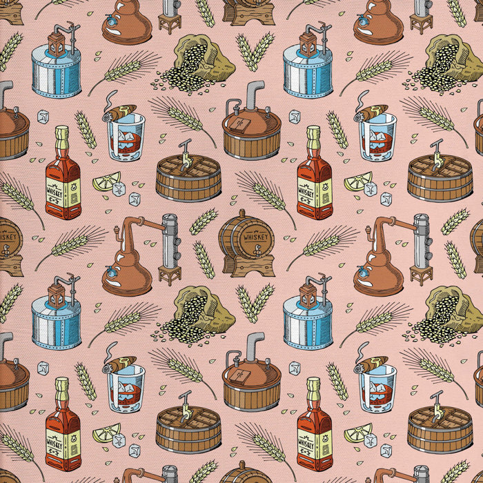 East Urban Home Repetitive Alcoholic Beverage of Whiskey Bourbon Fabric ...