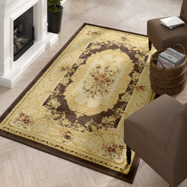 Lark Manor Debora Power Loom Performance Brown Rug & Reviews | Wayfair