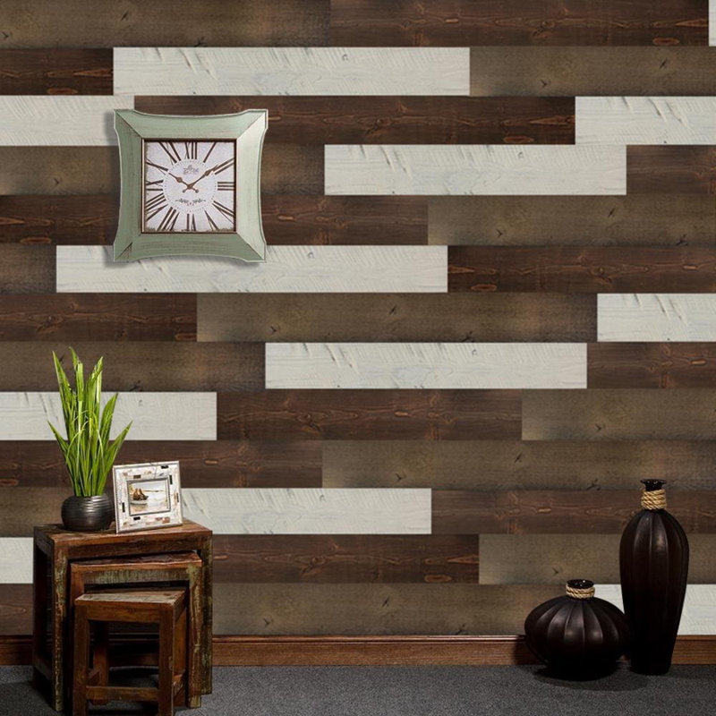 Union Rustic Reclaimed Rustic Wall Planks/Self Adhesive Weathered Barn ...