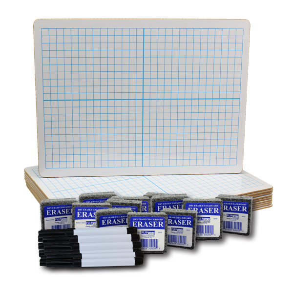 Flipside Products Reversible Graph / Grid Lap Board Whiteboard, 9" x 12 ...