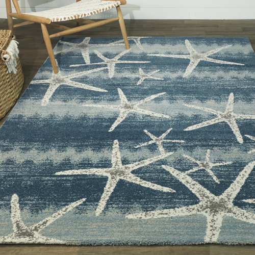 Sand & Stable Bayshore Coastal Starfish Striped Area Rug & Reviews ...
