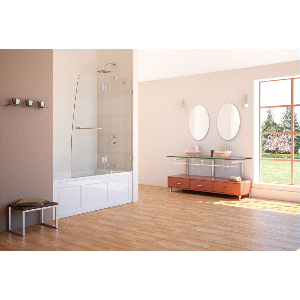 Dreamline Aqua Lux 48 X 58 Hinged Frameless Tub Door And Reviews Wayfair