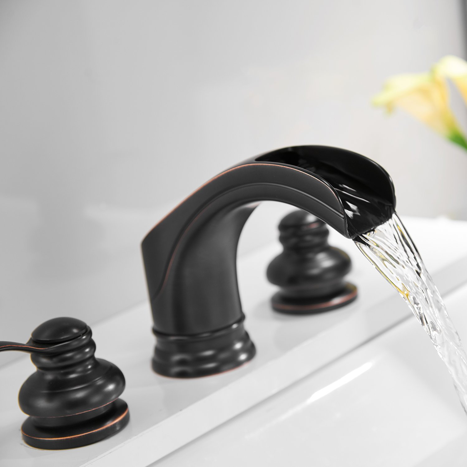 VIBRANTBATH Waterfall Widespread Bathroom Faucet & Reviews | Wayfair