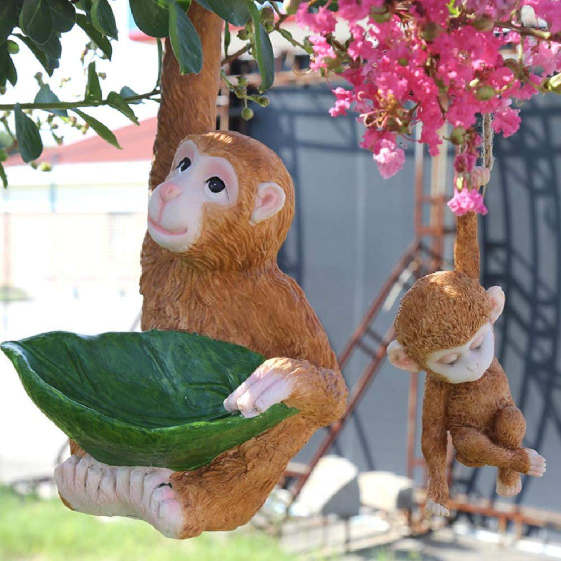 Trinx Derrickson Polyresin Hanging Baby Monkey Statue | Wayfair