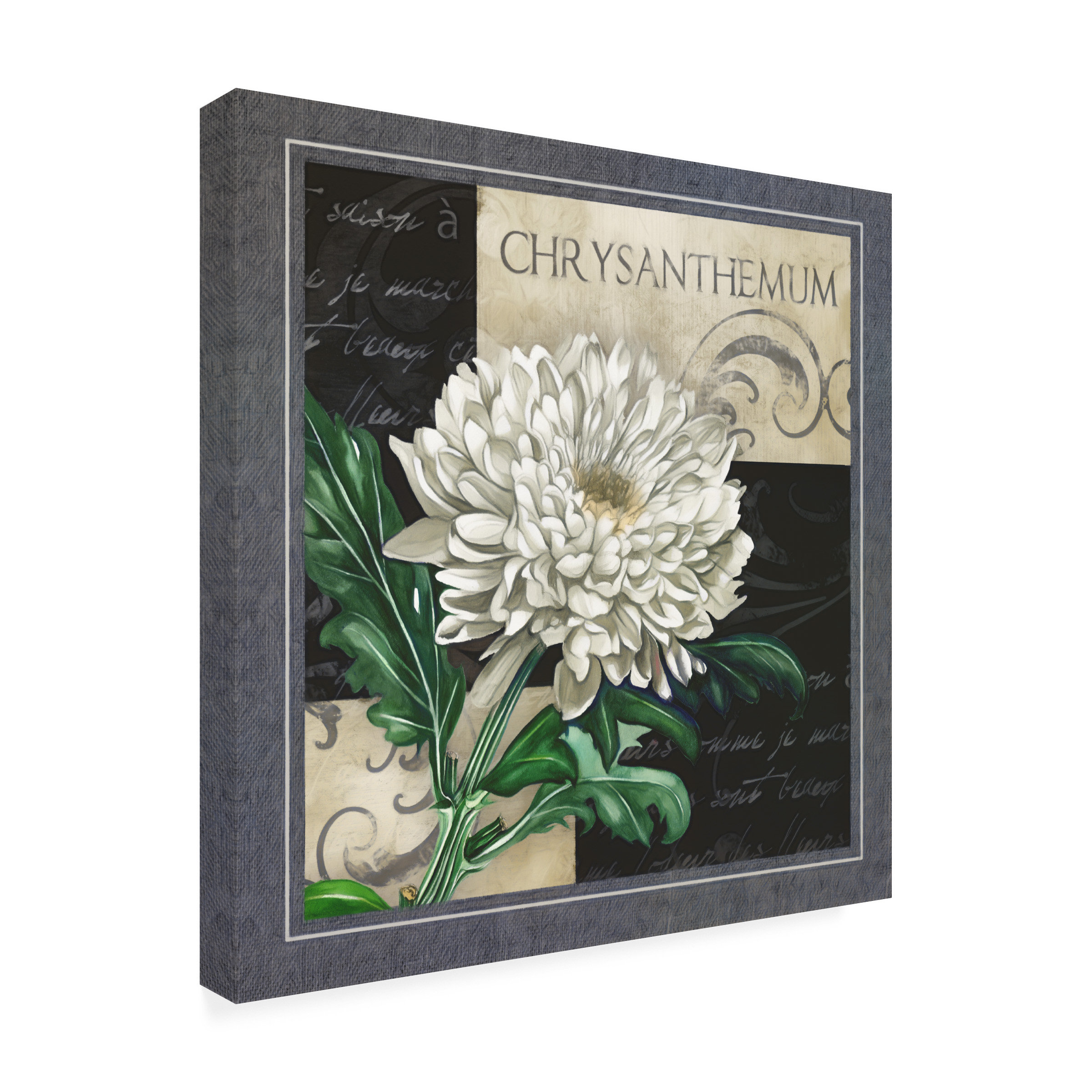 Canora Grey Flowers On Black And White II Flowers On Black And White II ...