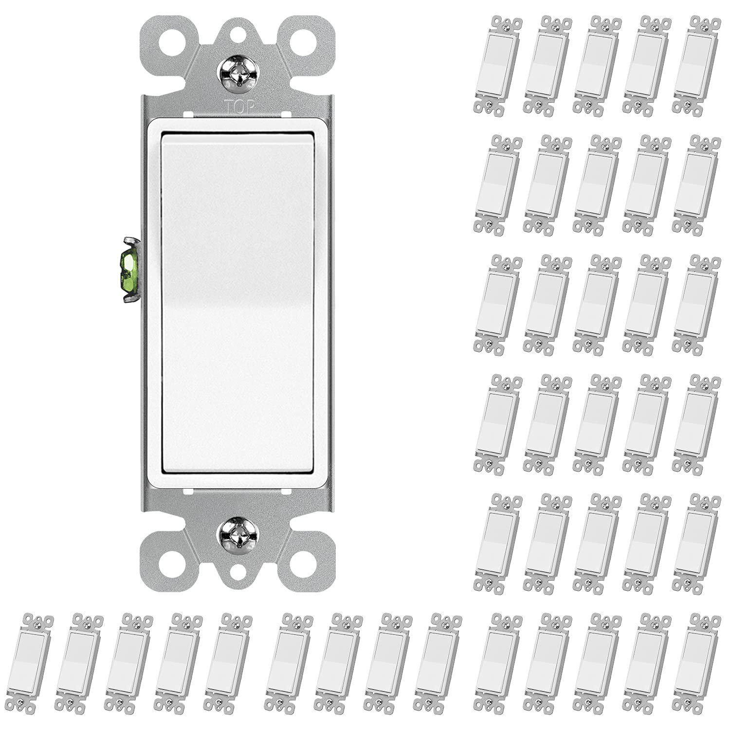 SUN [40 Pack] Single-Pole Light Switch, Paddle Wall Switch, On/Off ...