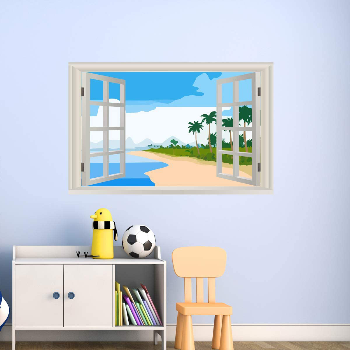 Sunside Sails Kids Beach Window Wall Decal | Wayfair